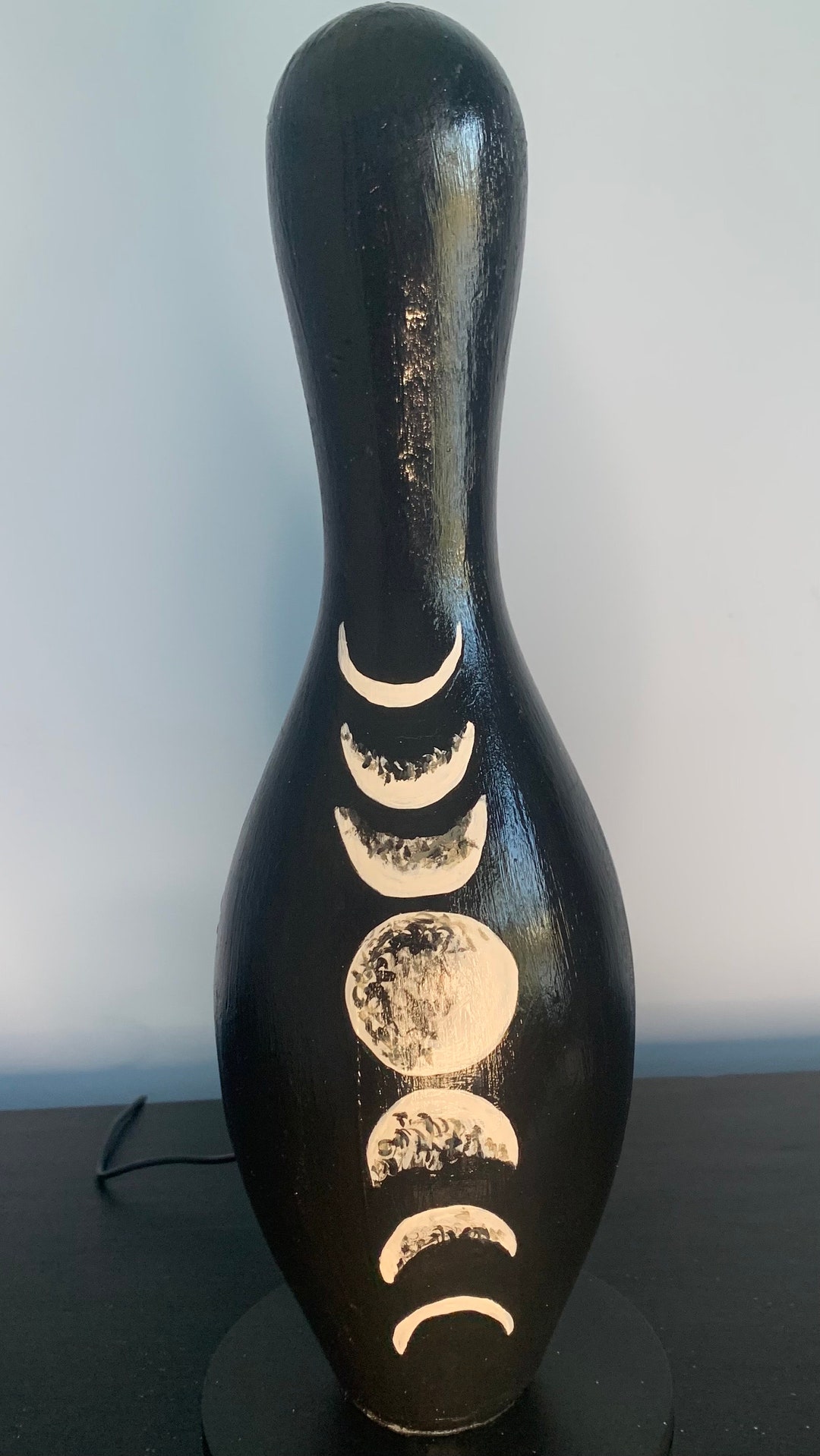 Bowling Pin Moonphase-moonphase Bowling Pin-bowling Pin Gift-painted ...