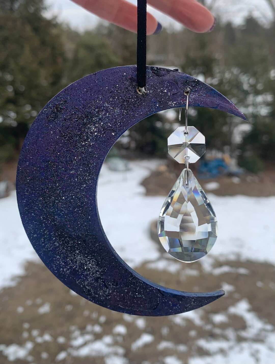 Crescent Moon Acrylic Wall Art-moon Hanging Art-celestial Hanging Wall ...