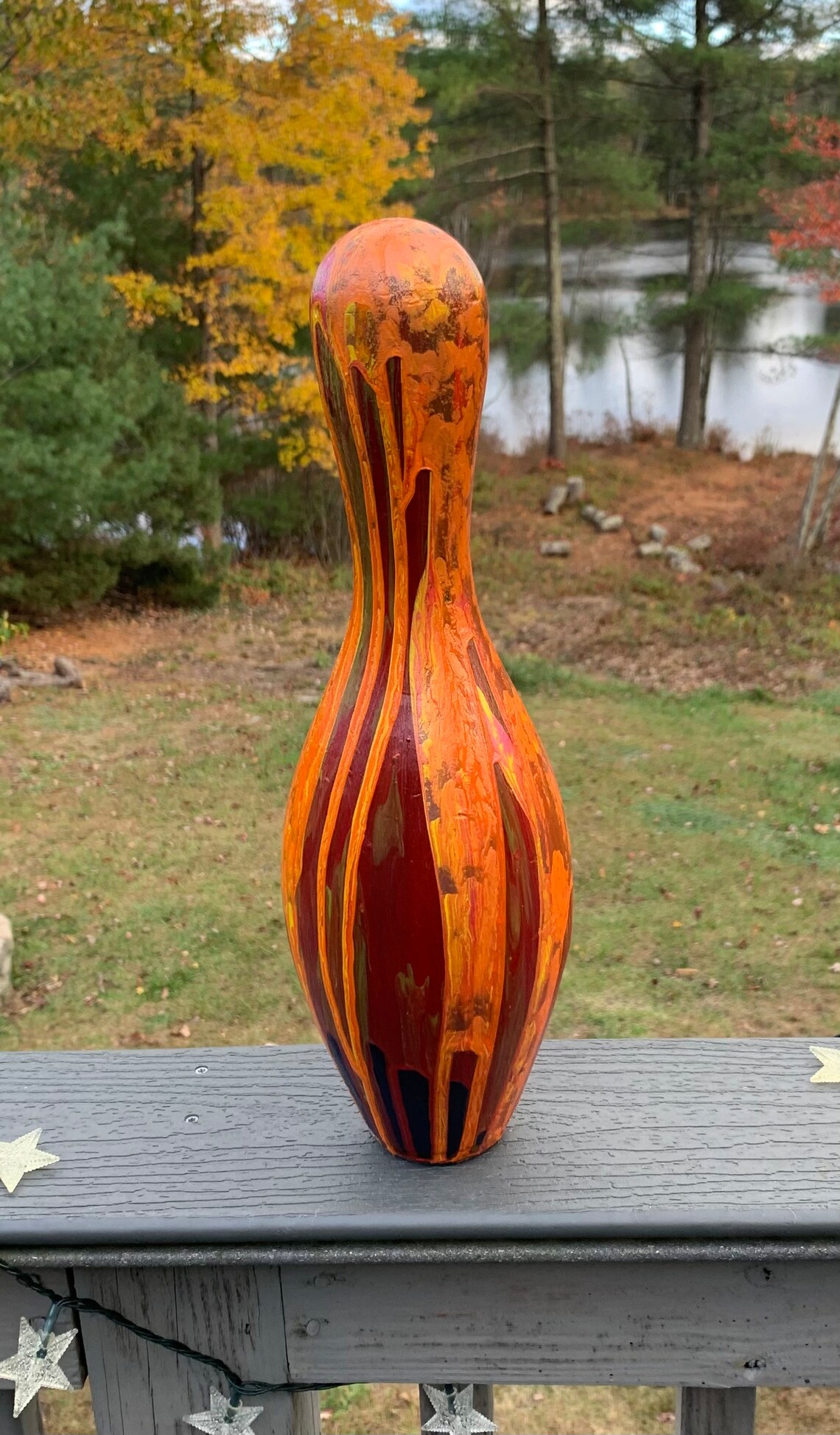 Bowling Pin-painted Bowling Pin-orange Bowling-pin-bowling - Etsy