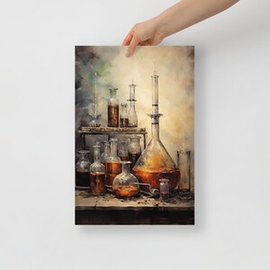 Vintage Laboratory No.4 Art Print, Dark Academia Wall Decor - Etsy