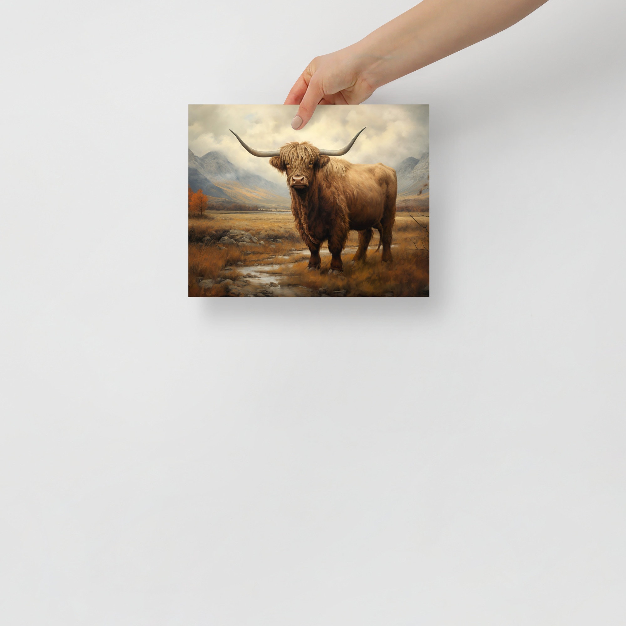 Highland Cow Art Print No.3 Rustic Scottish Highlands - Etsy