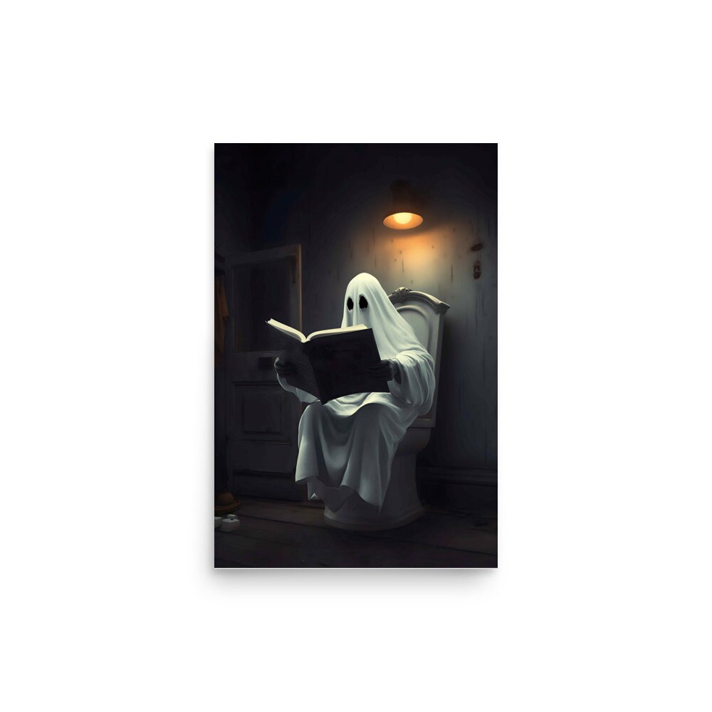 Ghost on Toilet Art Print, Dark Academia, Gothic, Cottagecore ...