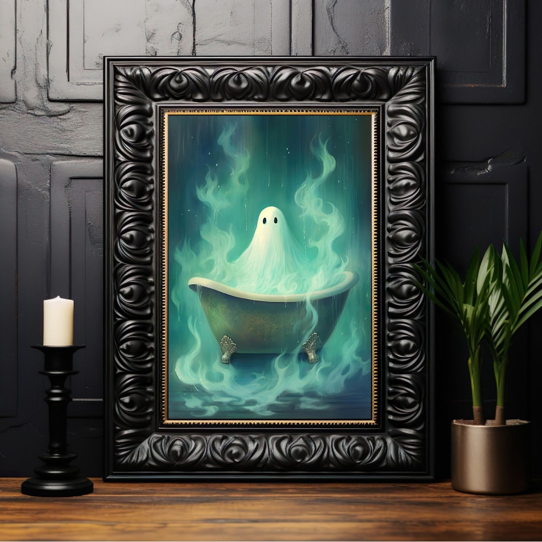 Ghost in Bathtub No.3 Art Print, Digital Download, Dark Academia ...