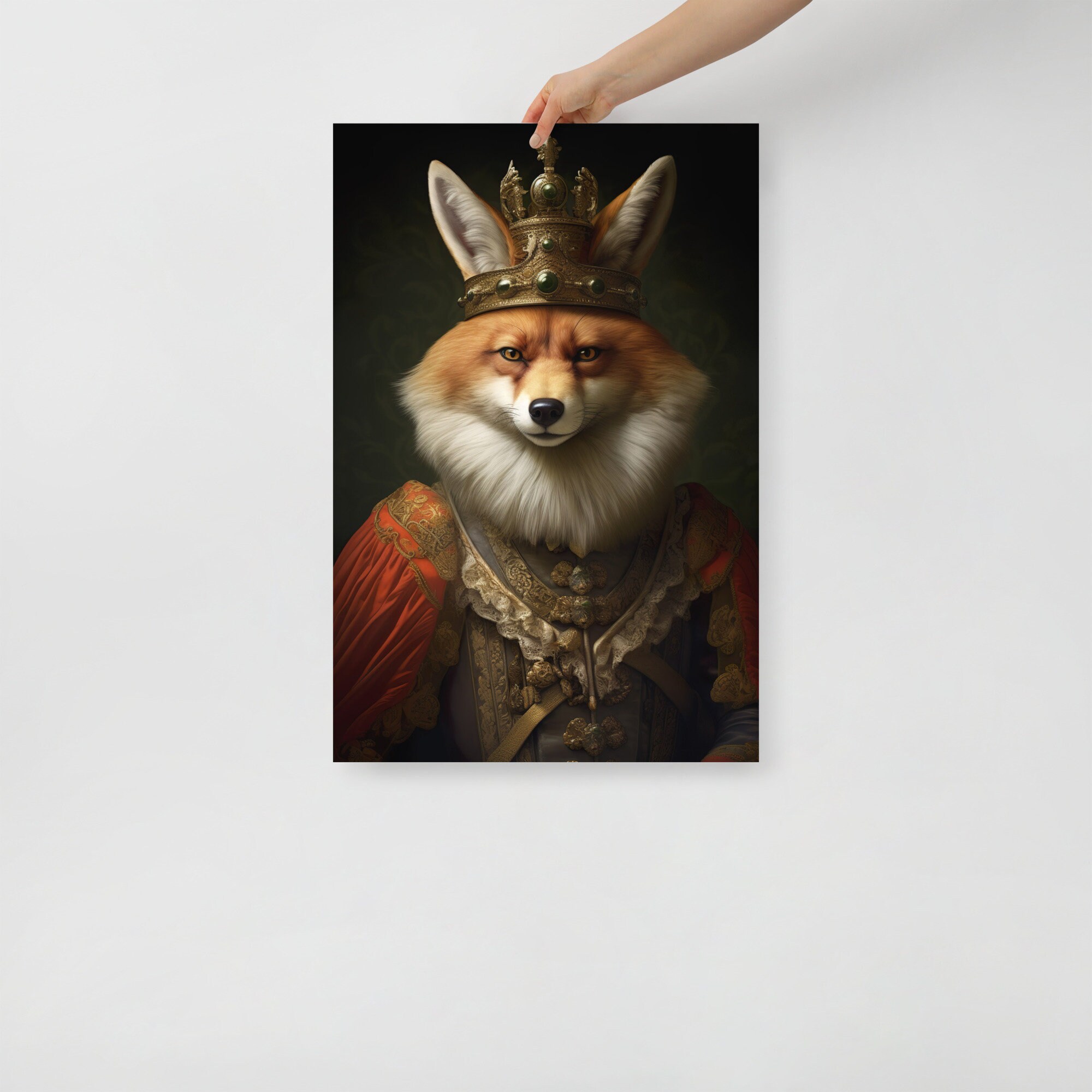 King Fox Art Print No.2, Wall Decor, Moody, Dark Academia - Etsy