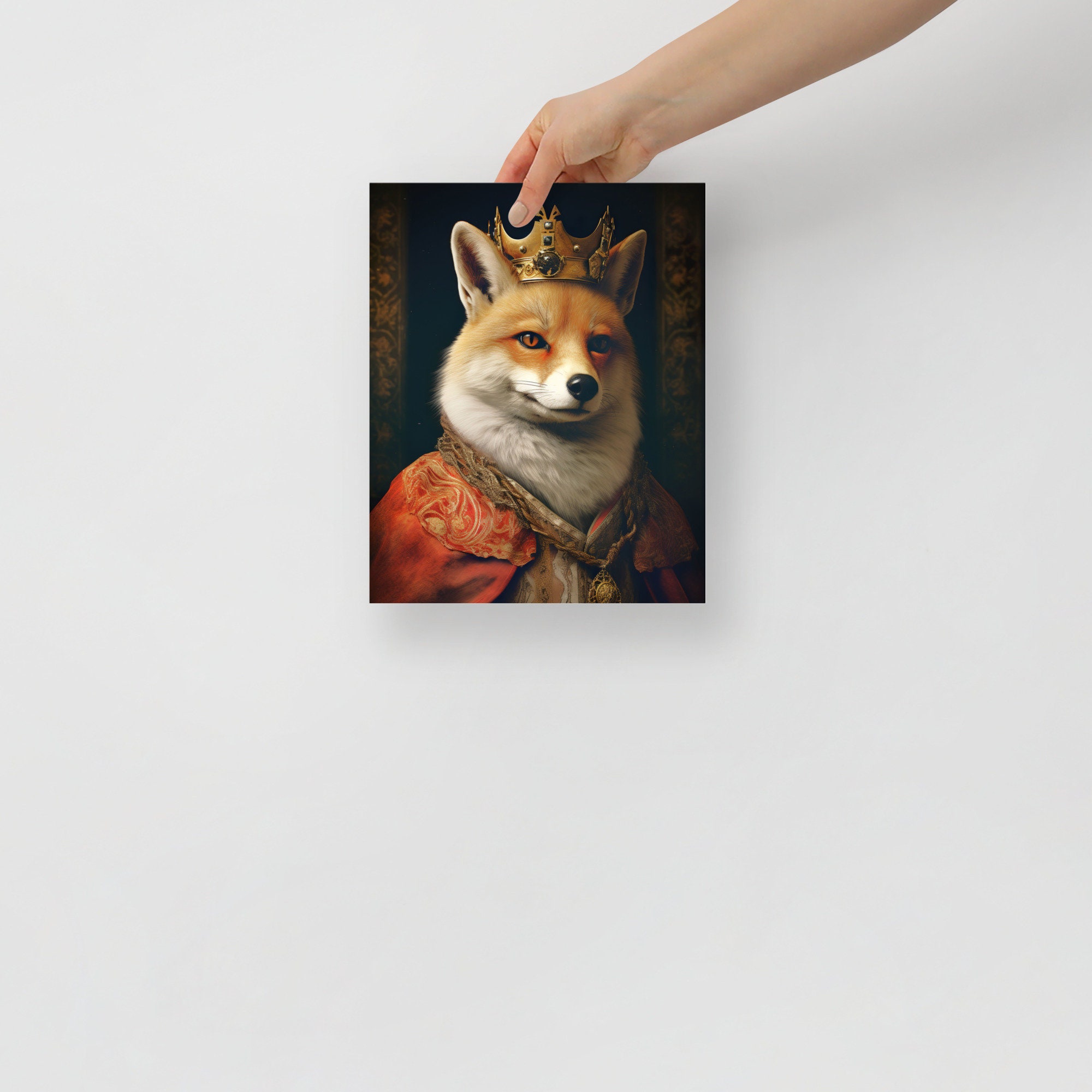King Fox Art Print No.3 Wall Decor Moody Dark Academia - Etsy