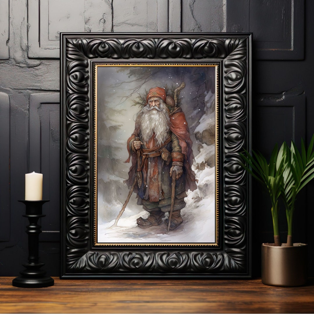 Christmas Santa Claus No.6 Art Print, Old World Santa, Watercolor, Wall ...
