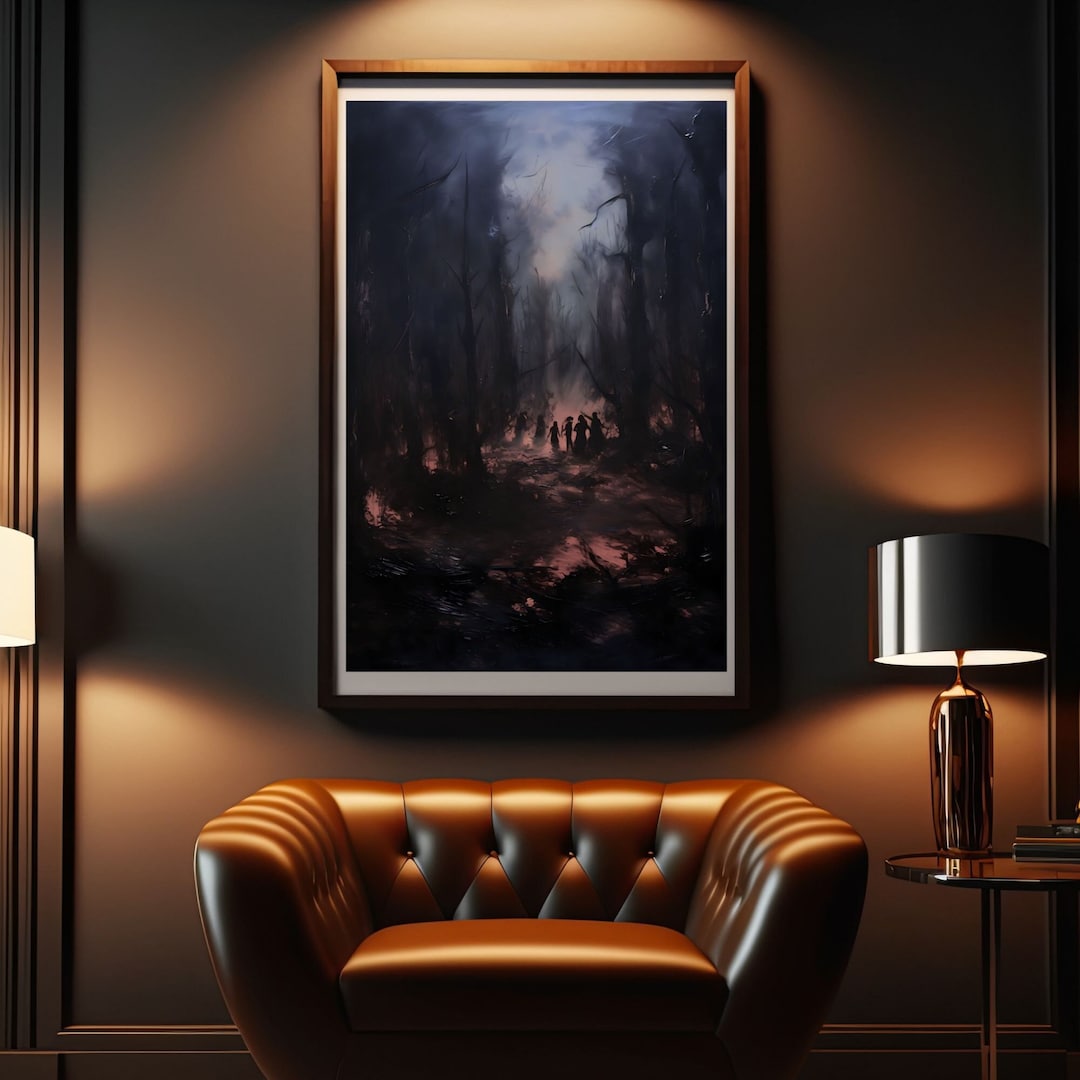 Occult Practice Art Print, Painting, Dark Forest Mystique, Forestcore ...