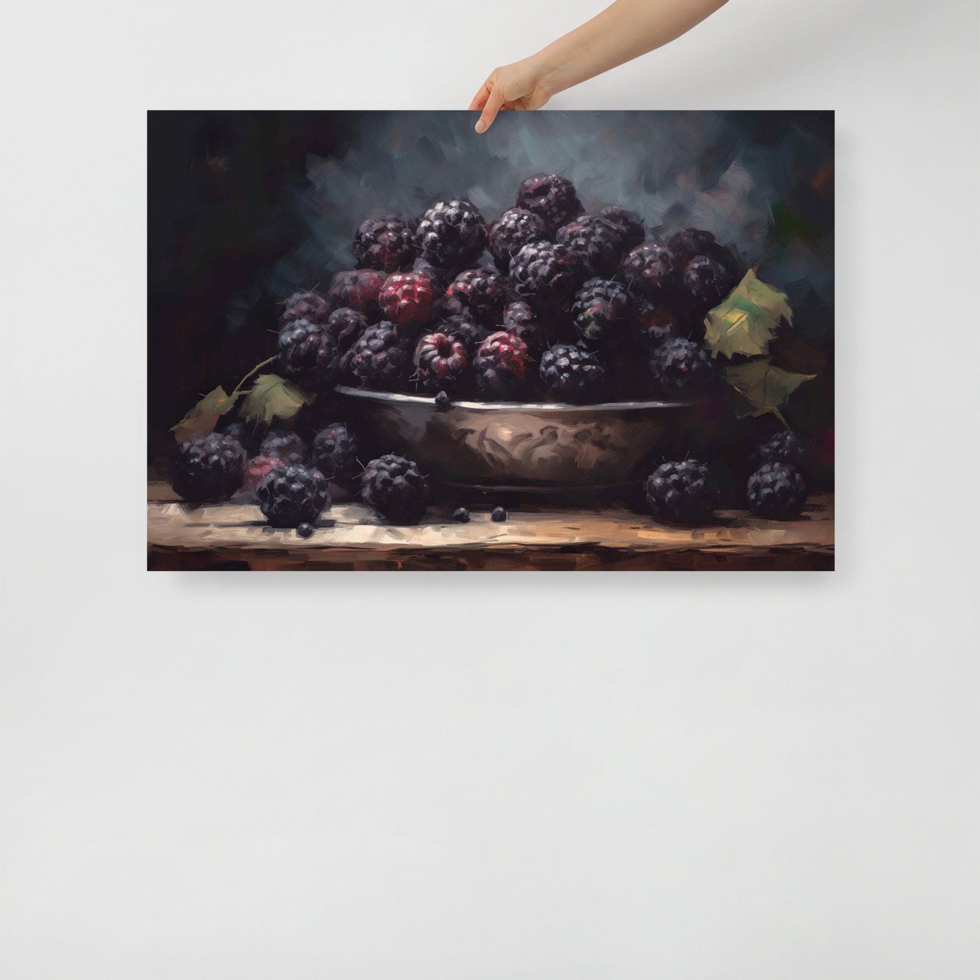 Blackberries Still Life No.1 Art Print, Dark Academia Wall Decor ...