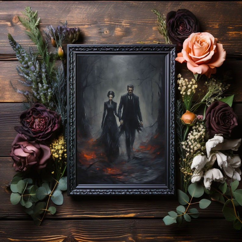 Vampires in Forest Art Print, Painting, Dark Forest Mystique ...