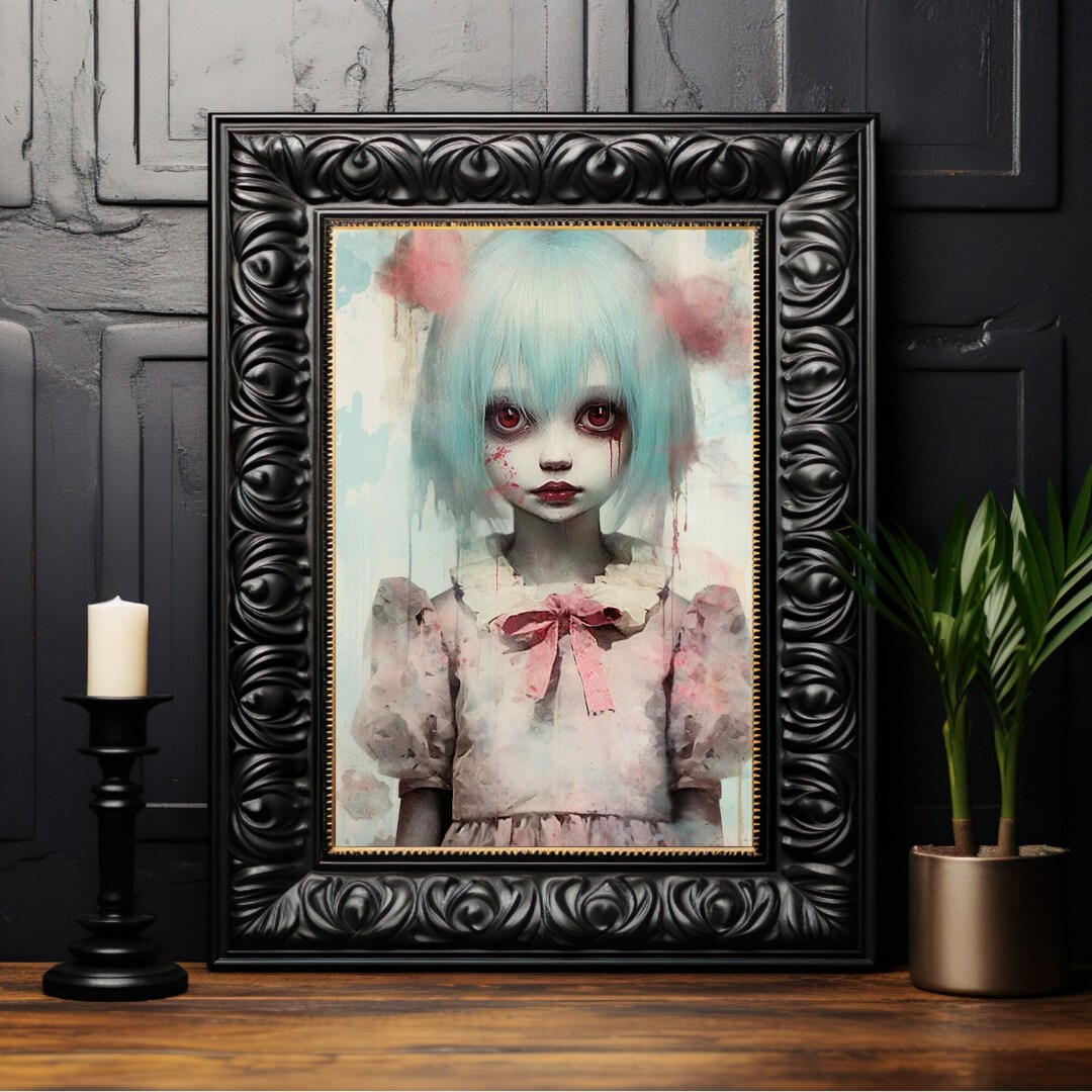 Spooky Girl Altered Art Print No1., Digital Download, Scary Haunted ...