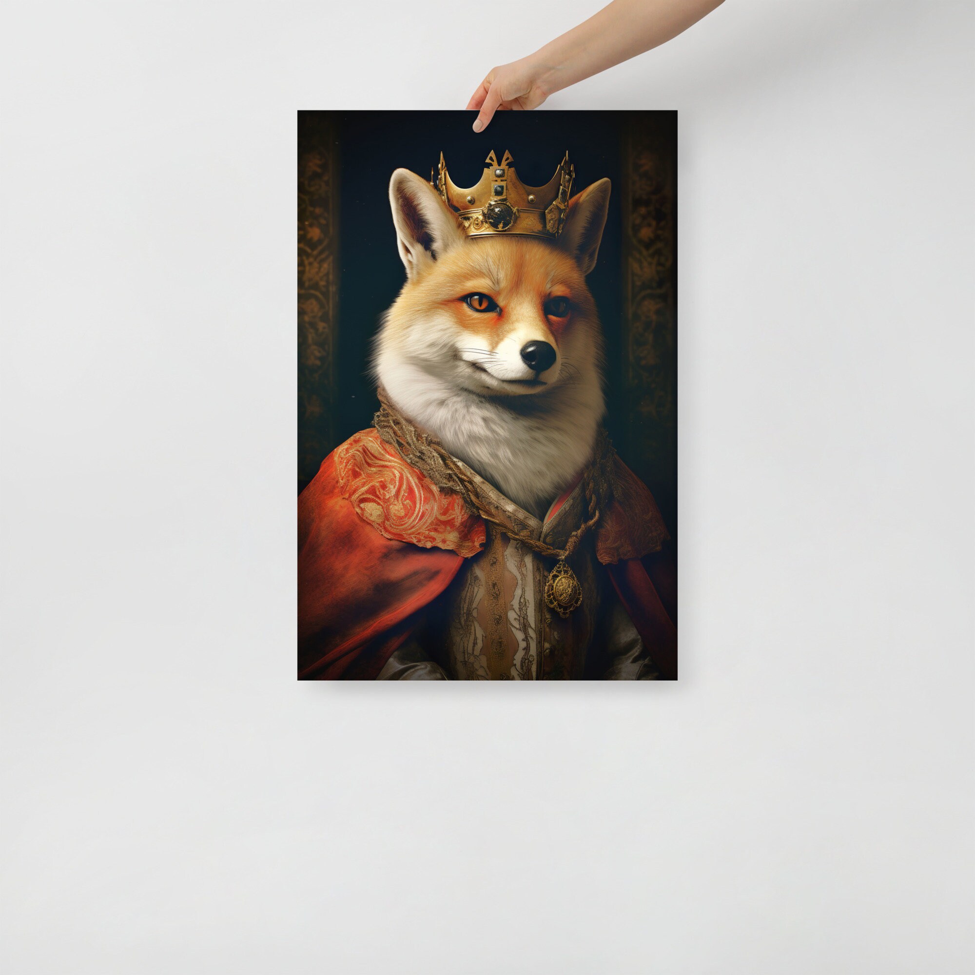 King Fox Art Print No.3 Wall Decor Moody Dark Academia - Etsy