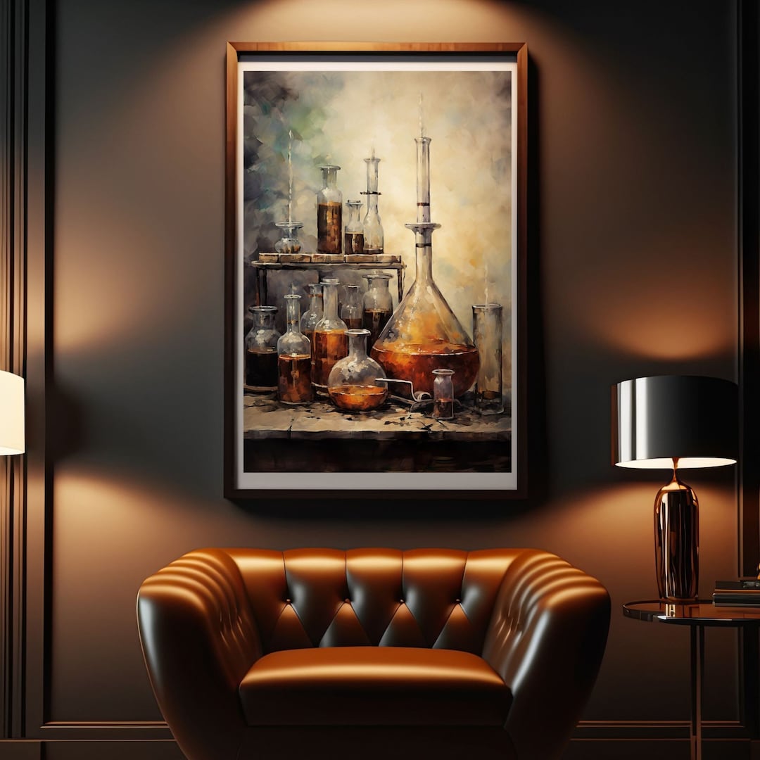 Vintage Laboratory No.4 Art Print, Dark Academia Wall Decor - Etsy
