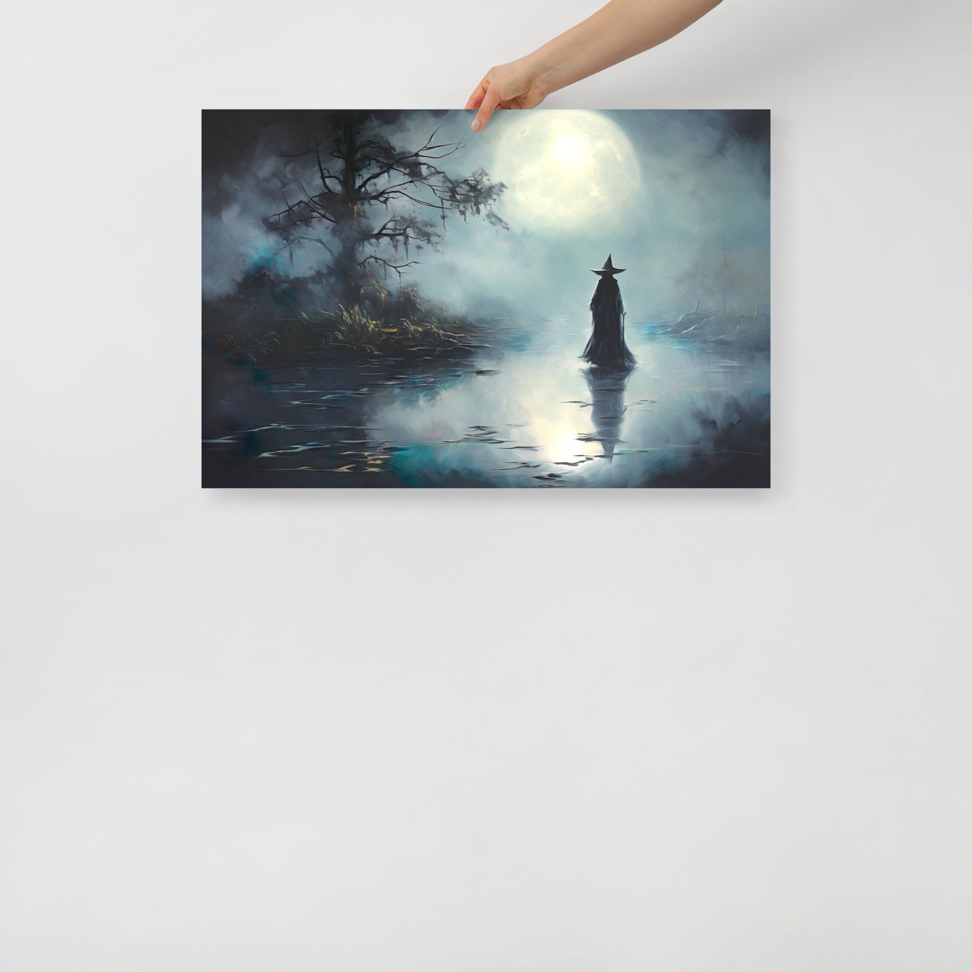 Witch at Lake No.6 Art Print, Dark Academia, Gothic, Cottagecore ...