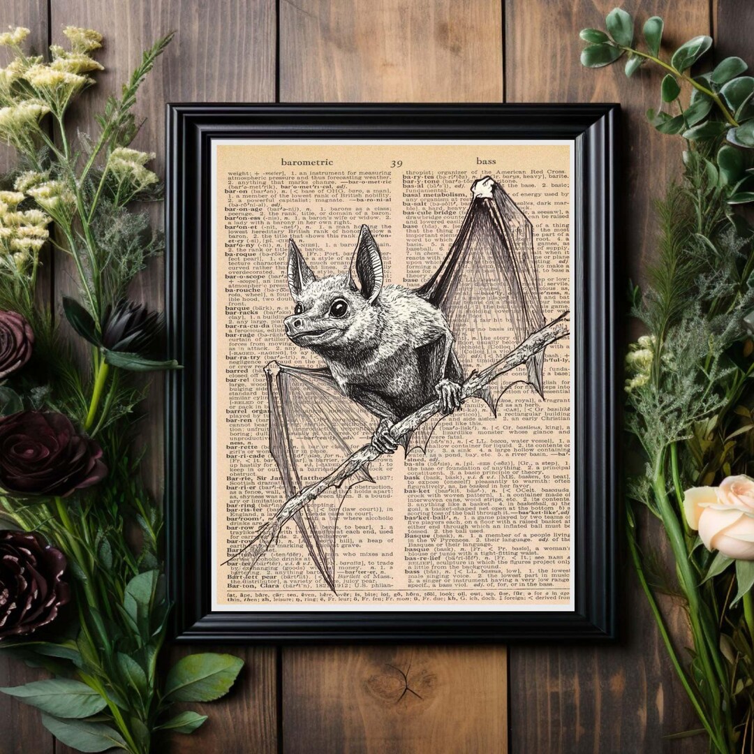 Bat No.1 Dictionary Art Print, Unframed - Etsy