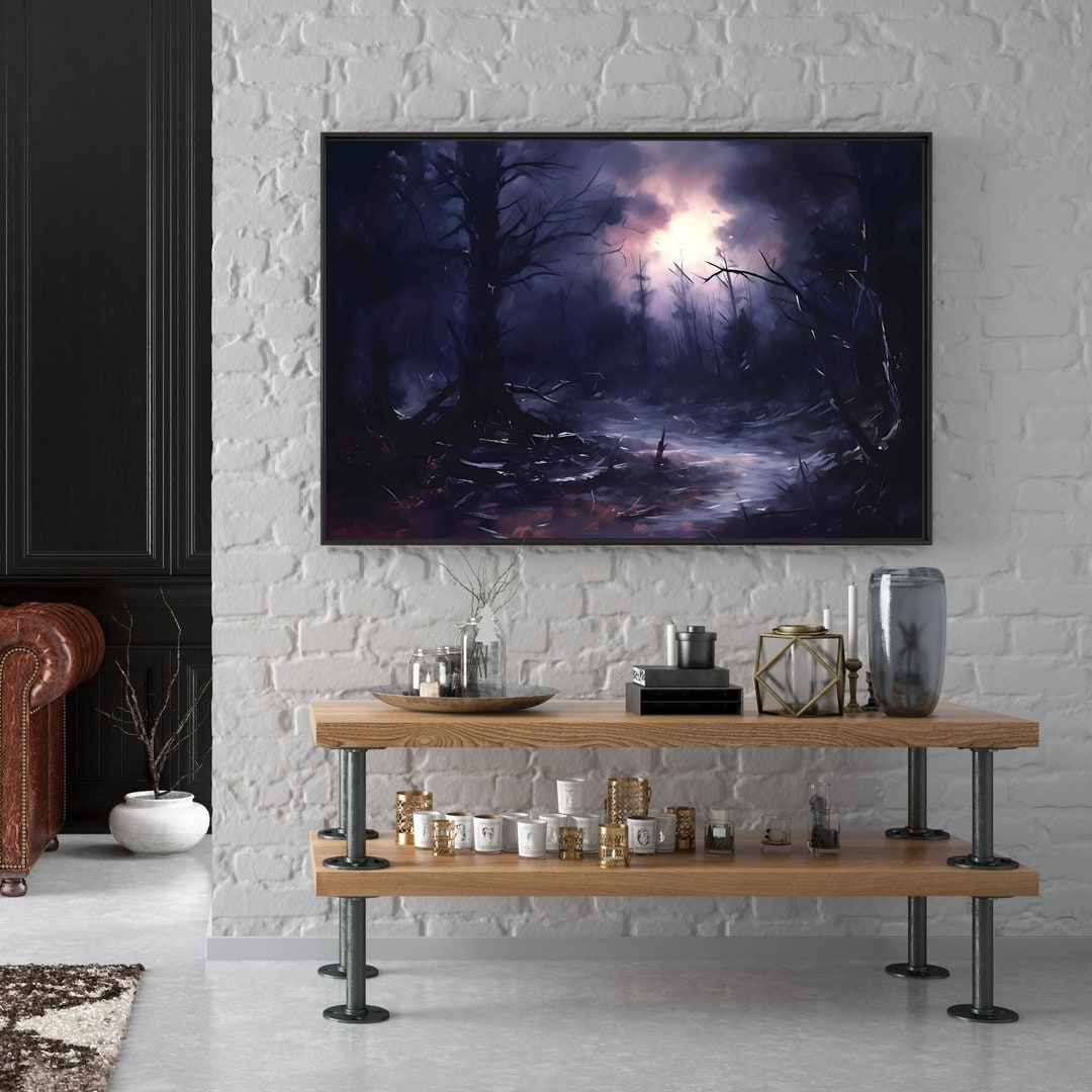 Dark Forest Art Print No.1, Digital Download, Spooky Grunge Wall Decor ...