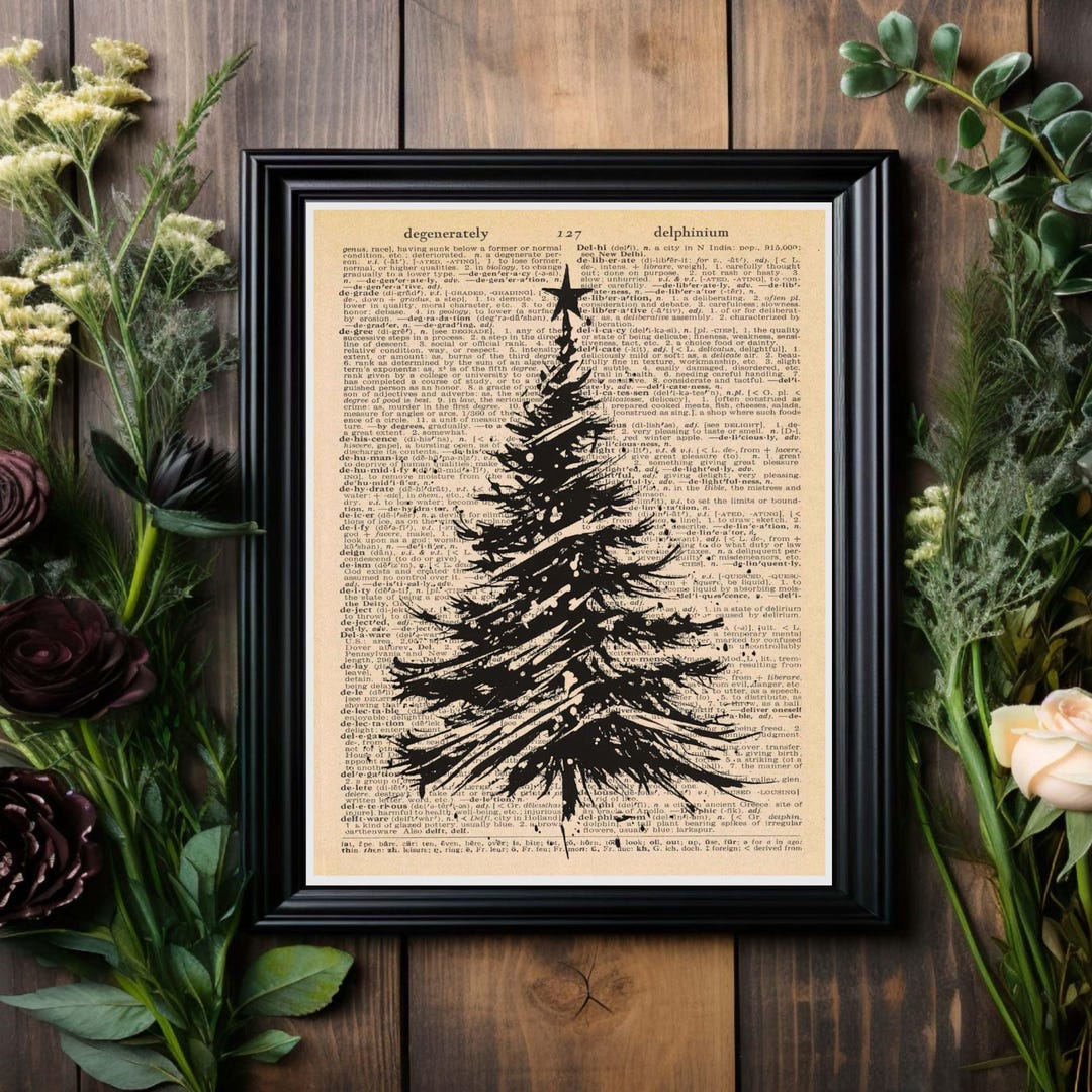 Christmas Tree No.3 Dictionary Art Print, Unframed - Etsy