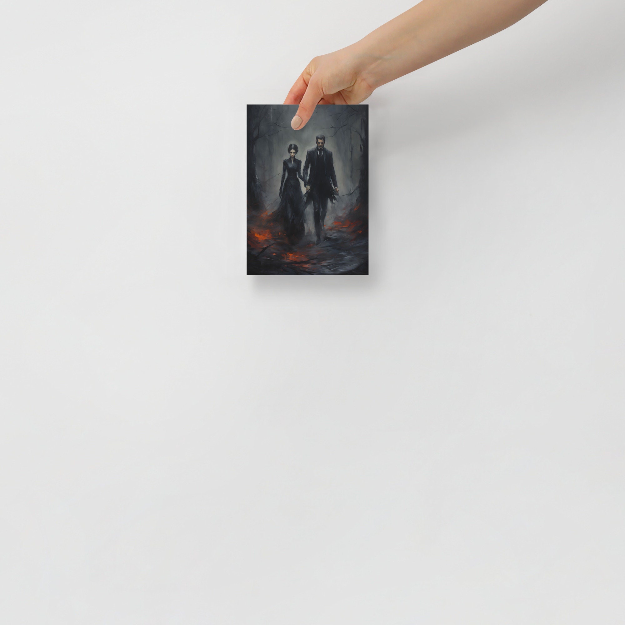 Vampires in Forest Art Print, Painting, Dark Forest Mystique ...