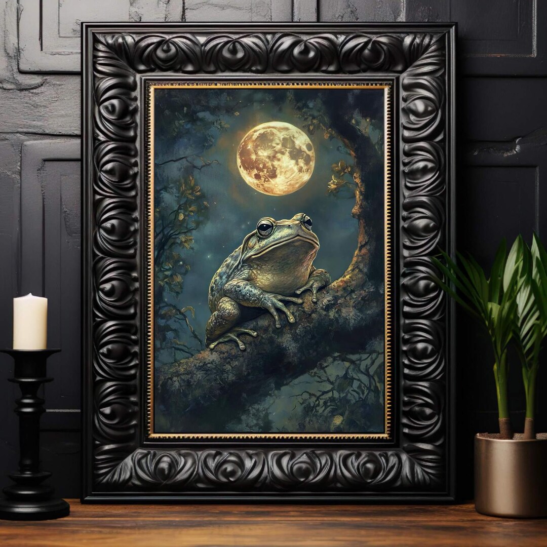 Witchy Toad Art Print No.4, Dark Wall Decor, Forestcore, Dark Academia ...