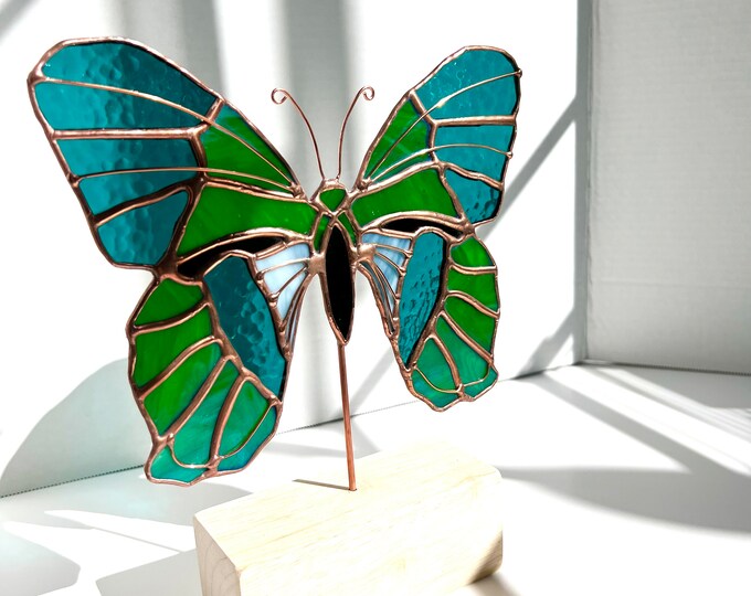 Stained Glass Butterfly and Stand - Etsy