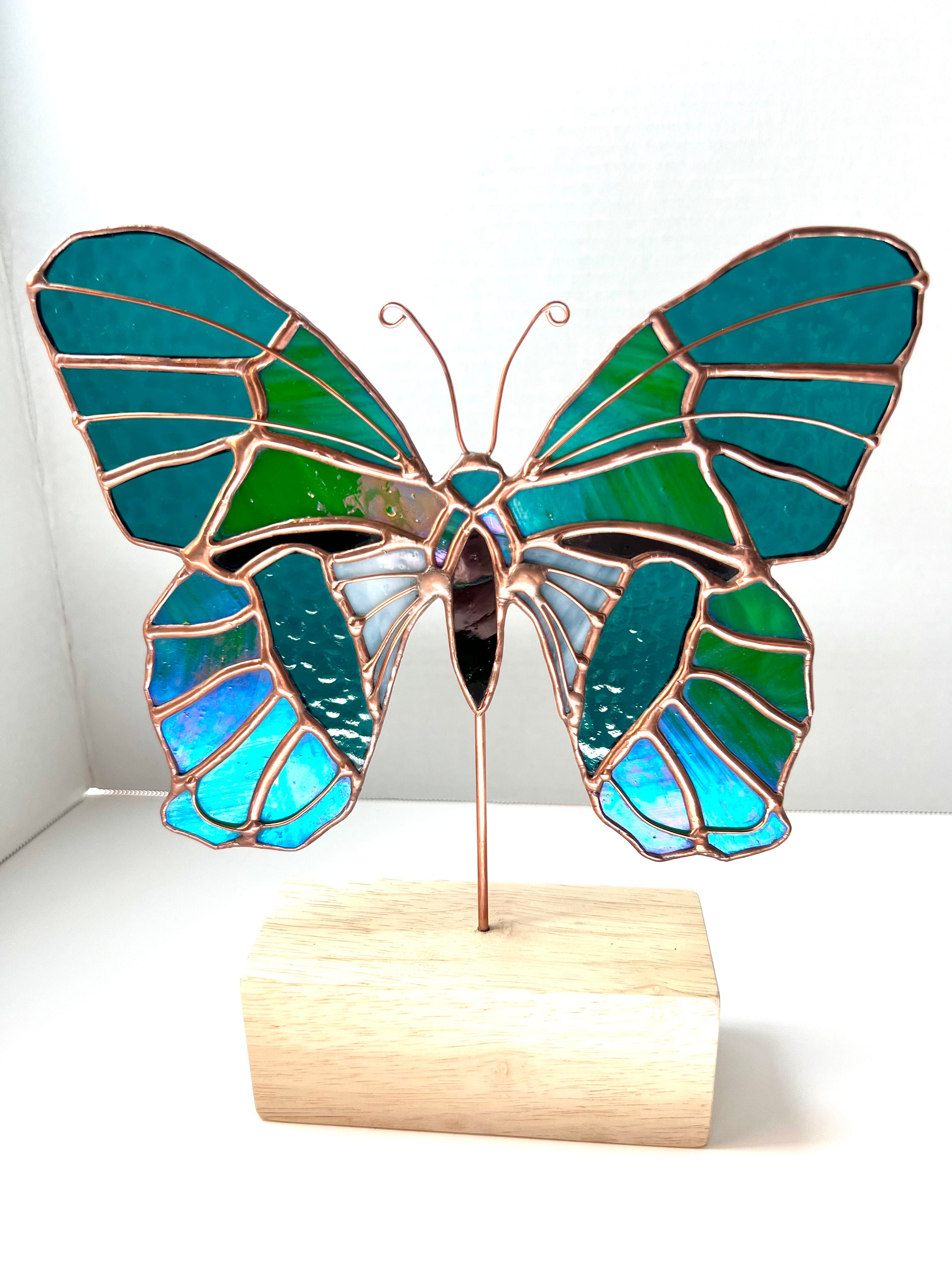 Stained Glass Butterfly and Stand - Etsy