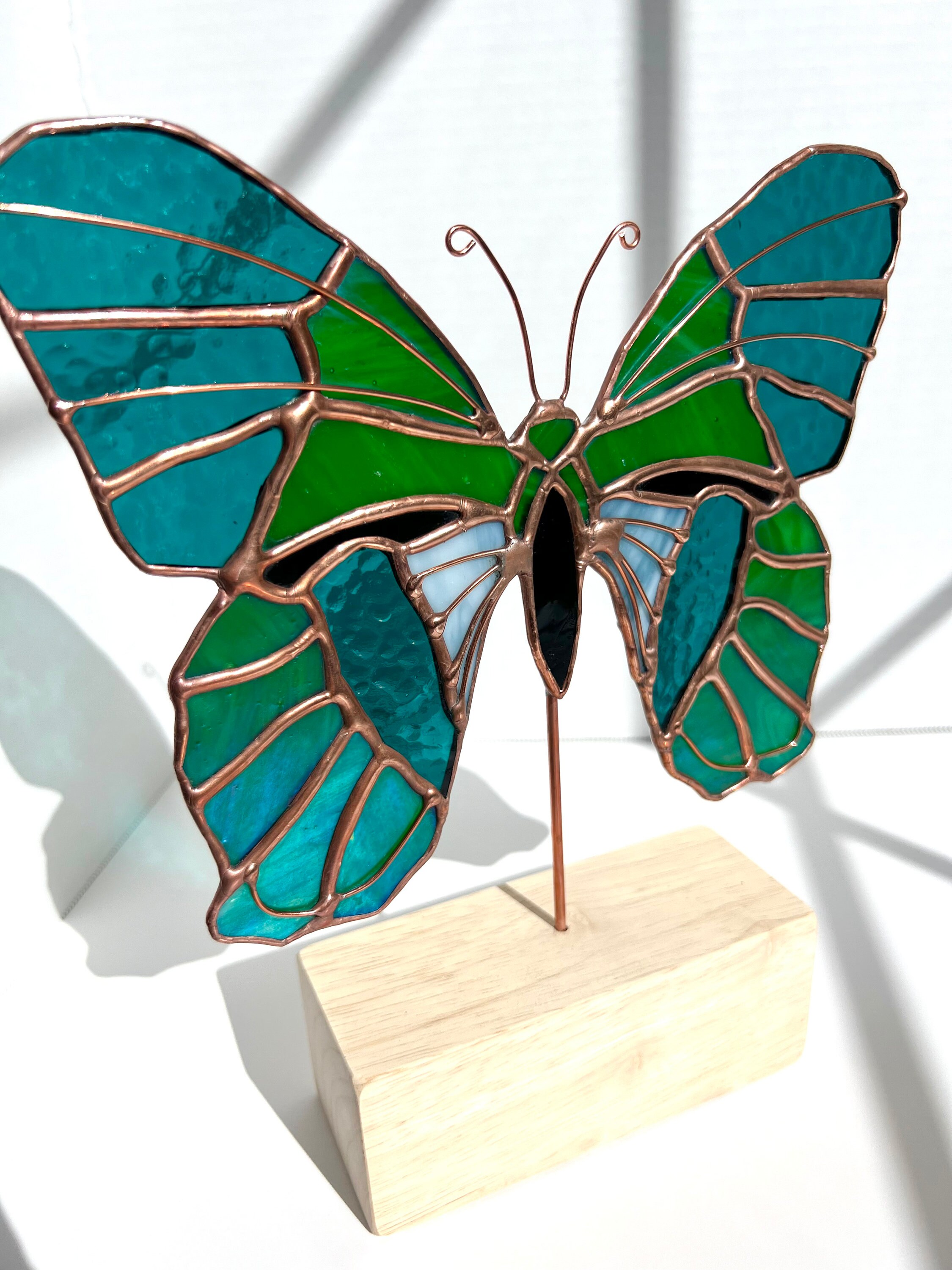Stained Glass Butterfly and Stand - Etsy