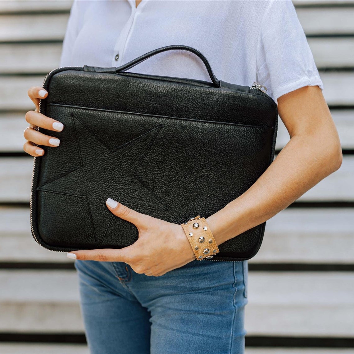 Laptop Case Leather Handcrafted Laptop Case Sleeve Genuine Laptop Case ...