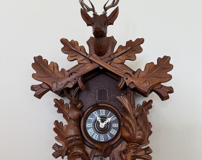 Vintage Black Forest Cuckoo Clock: German Hand-carved Wood 'after the ...