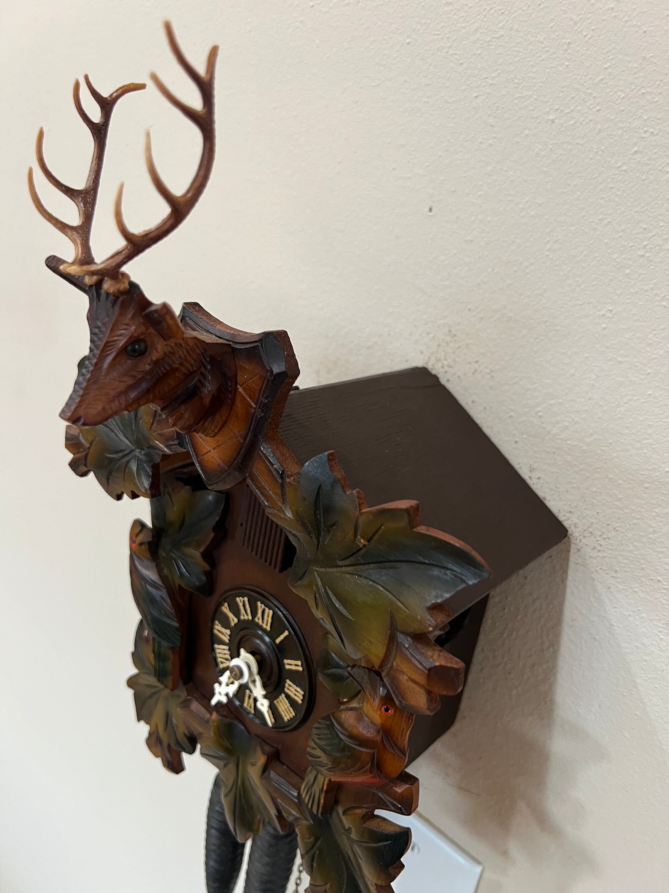 Working Hunting Theme, Vintage Black Forest German Made Cuckoo Clock ...
