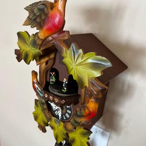 Working - Vintage Cuckoo Clock With Music Box & Dancers. Black Forest ...