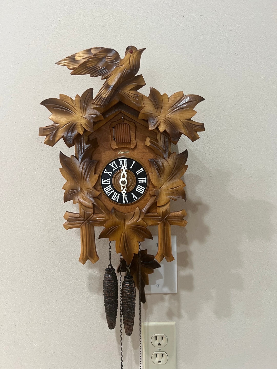 Working Kuner Vintage Black Forest German Made Cuckoo Clock. 2 Tone ...