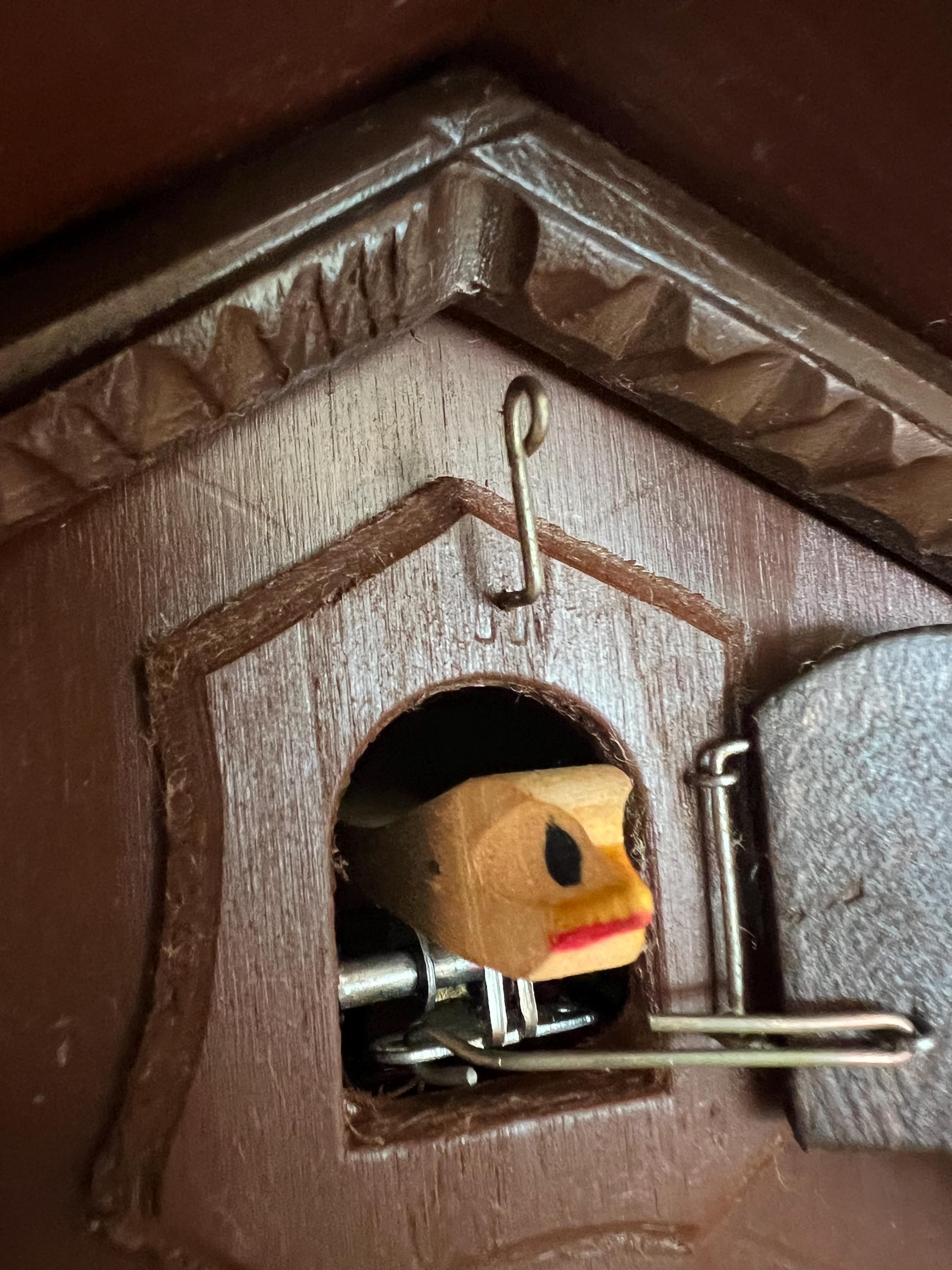 Cuckoo Clock, Squirrel Topper Working Vintage, Black Forest German Made ...