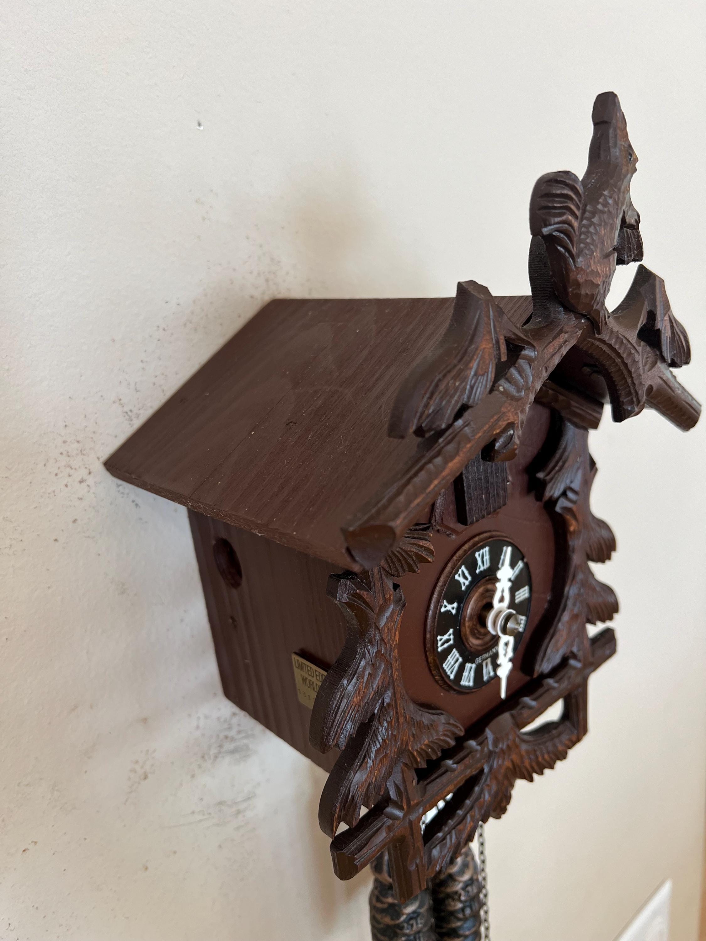 Cuckoo Clock, Squirrel Topper Working Vintage, Black Forest German Made ...