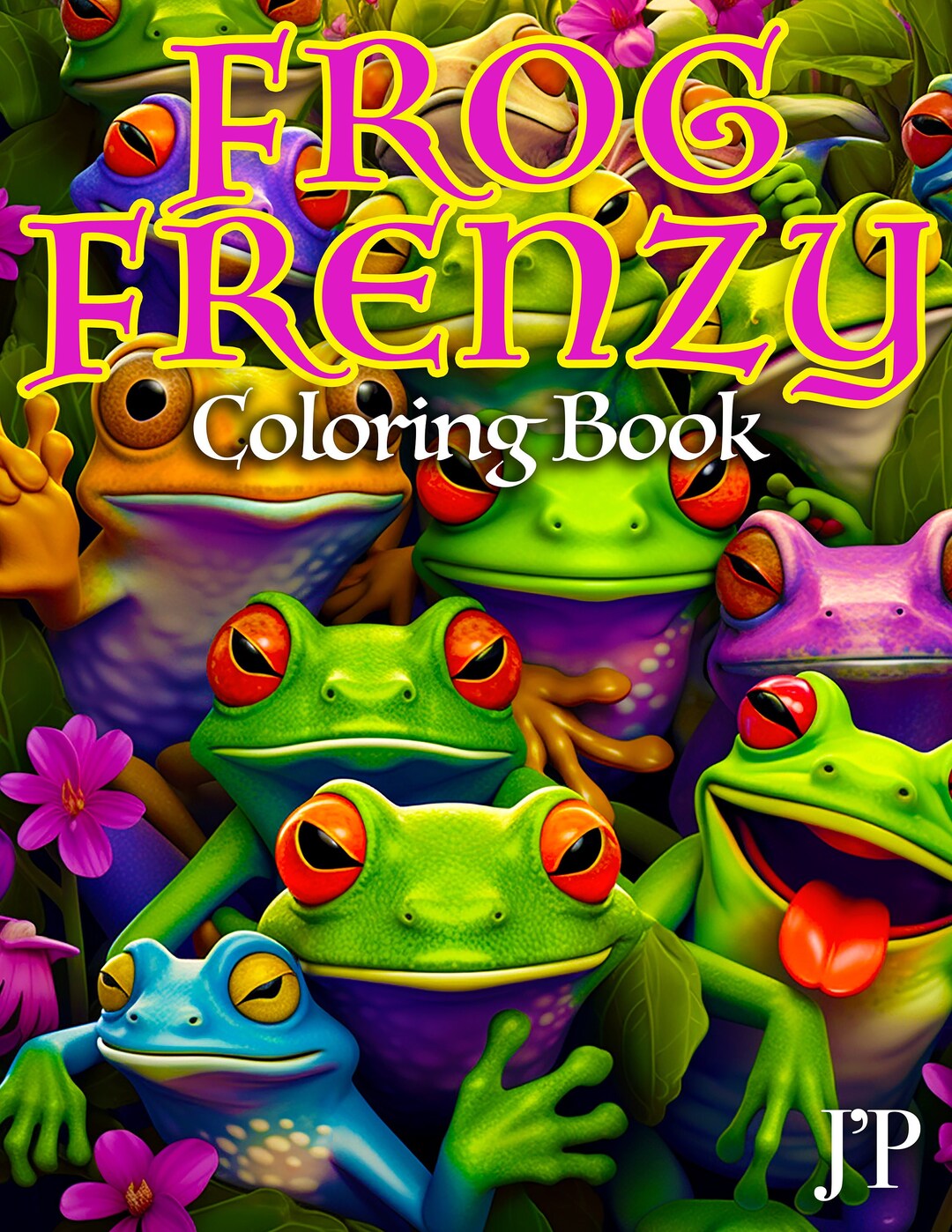 Frog Frenzy Coloring Book Downloadable Coloring Pages - Etsy