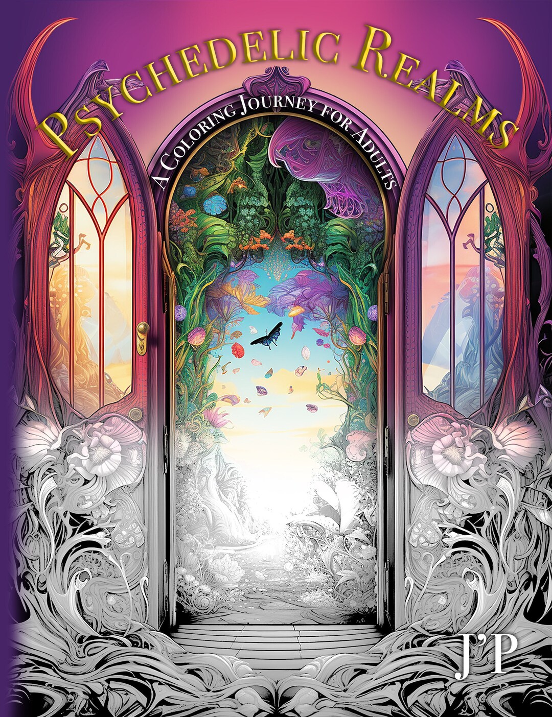 Psychedelic Realms: A Coloring Journey for Adults Downloadable Coloring ...