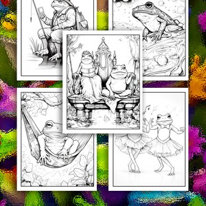 Frog Frenzy Coloring Book Downloadable Coloring Pages - Etsy