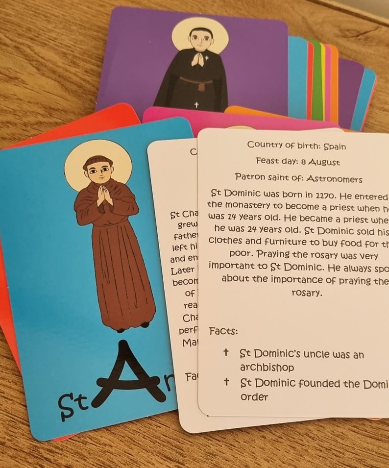 A-Z Catholic Saint Flashcards for Kids - Etsy Australia