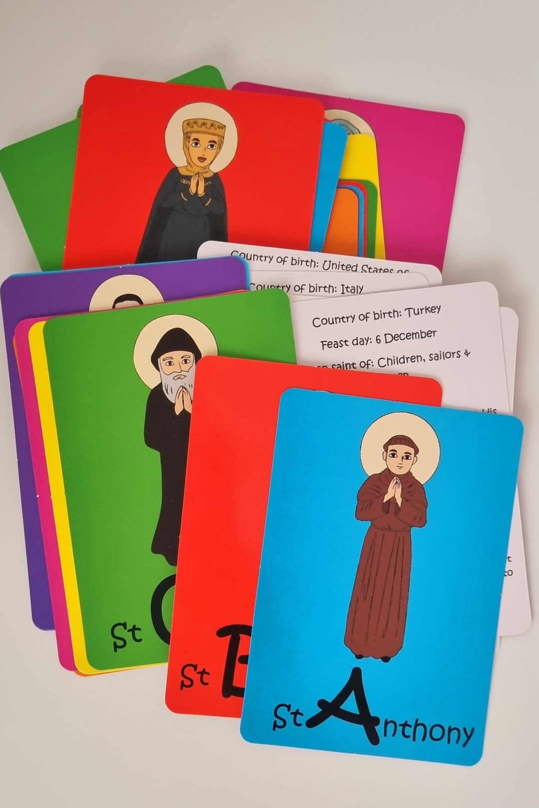 A-Z Catholic Saint Flashcards for Kids - Etsy