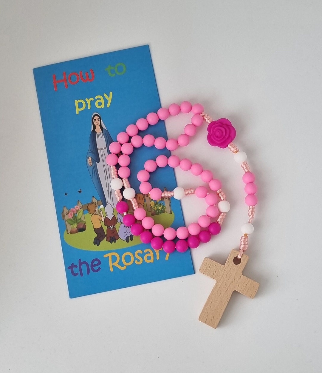 Children's Pink Silicone Bead Rosary - Etsy Australia