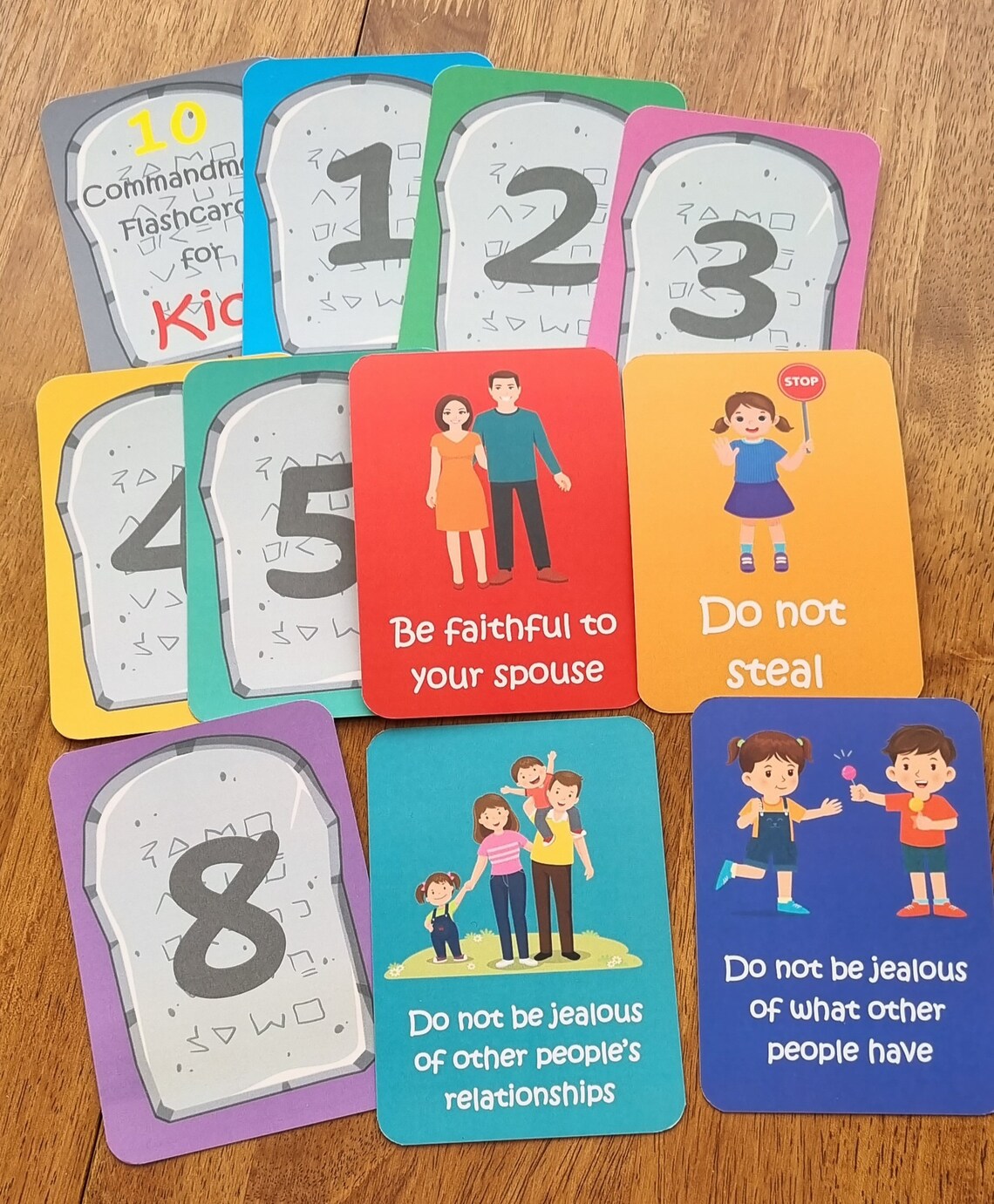 Catholic 10 Commandments Flashcards for Kids - Etsy
