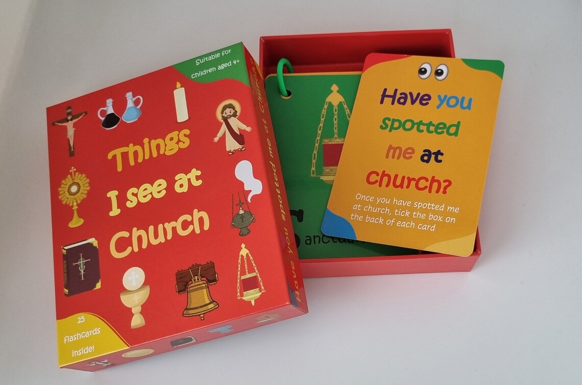 Catholic Mass Flashcards for Children: Things I See at Church - Etsy