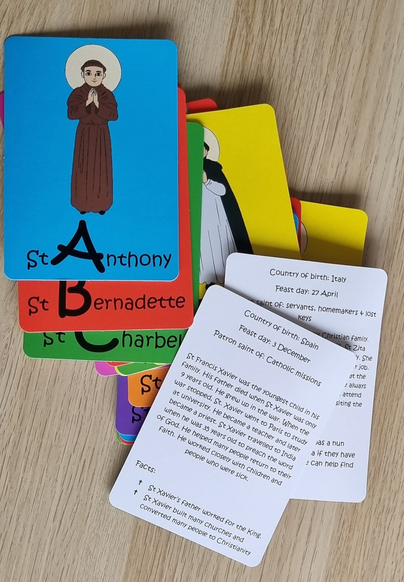 A-Z Catholic Saint Flashcards for Kids - Etsy