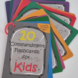 Catholic 10 Commandments Flashcards for Kids - Etsy