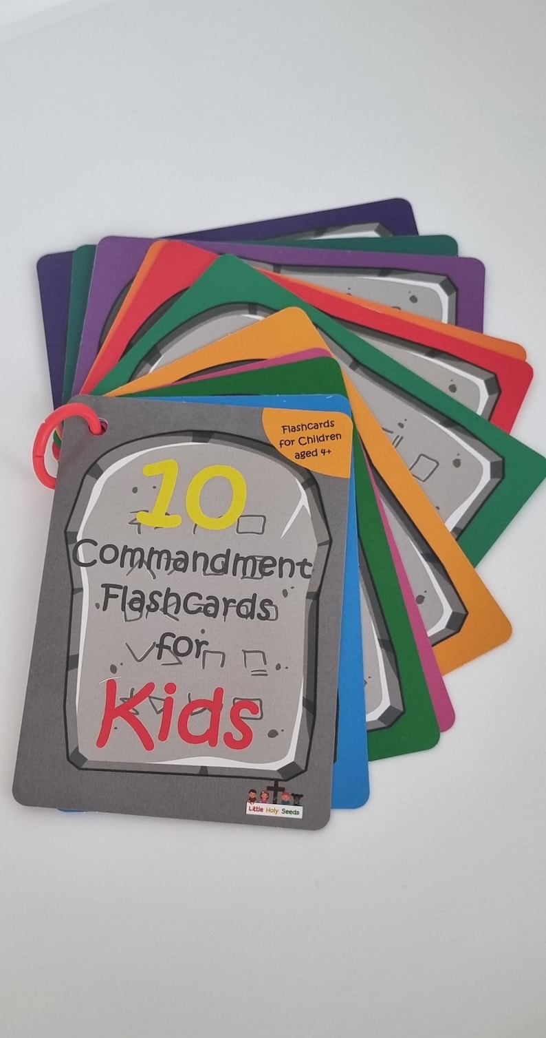 Catholic 10 Commandments Flashcards for Kids - Etsy