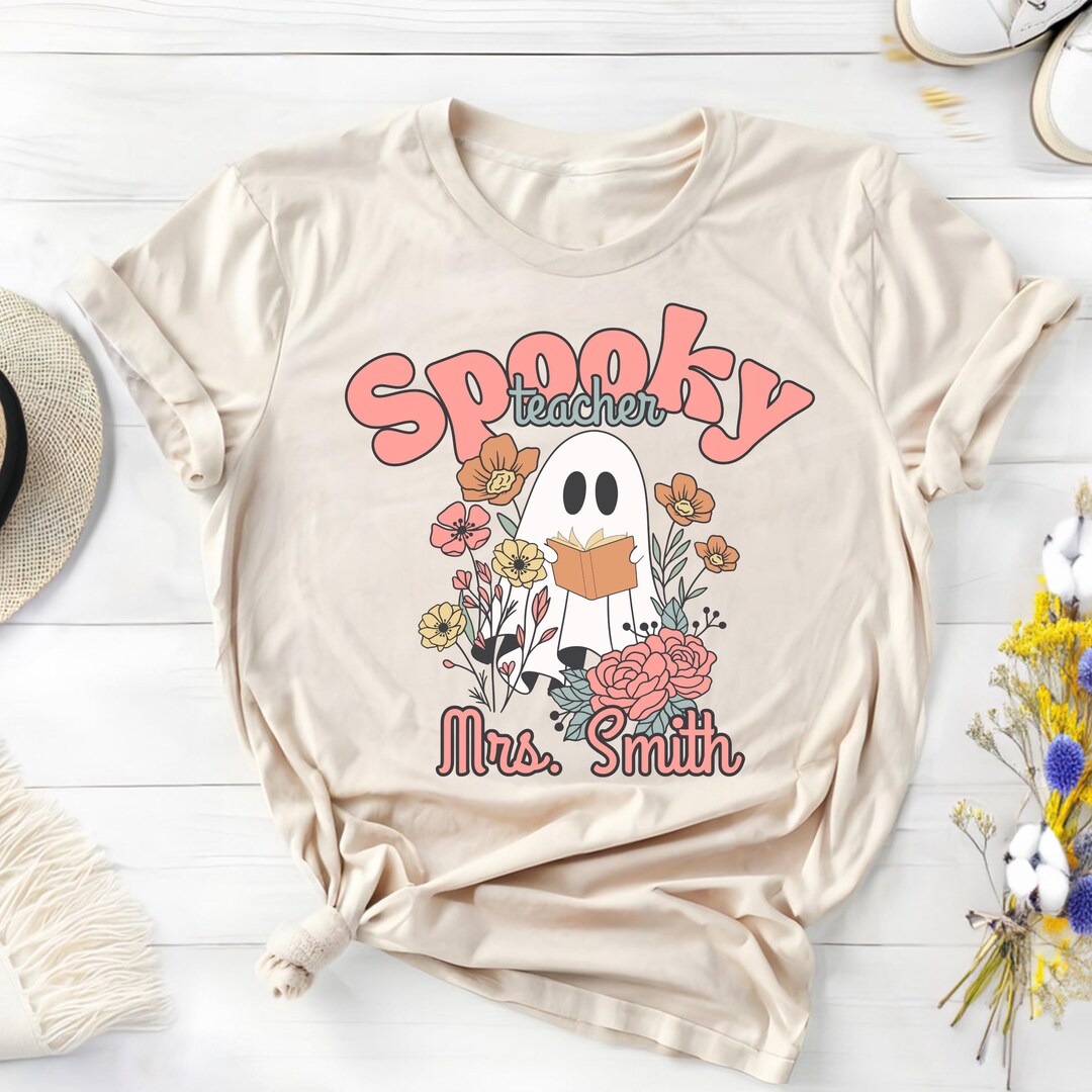 Custom Spooky Teacher Shirt, Personalized Halloween Teacher Gift ...