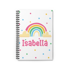 Rainbow Personalized Notebook, Personalized Hearts Notebook, Gifts for ...