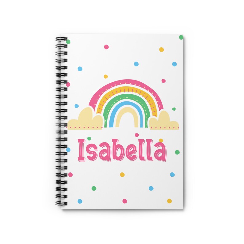 Rainbow Personalized Notebook, Personalized Hearts Notebook, Gifts for ...