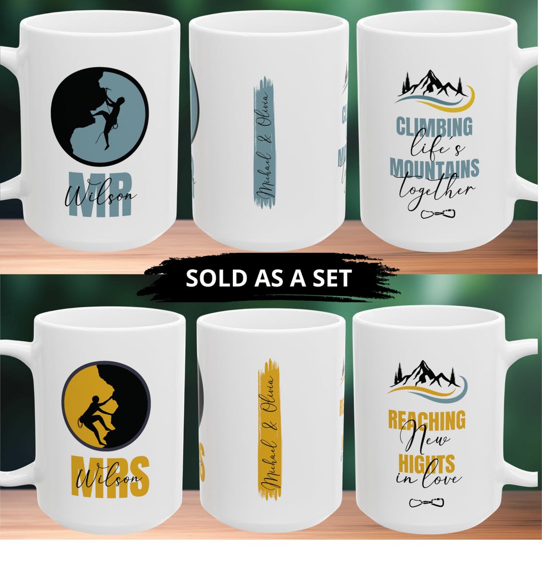 Rock Climbing Mr and Mrs Mugs Newlyweds Gift Wedding Gifts, Matching ...