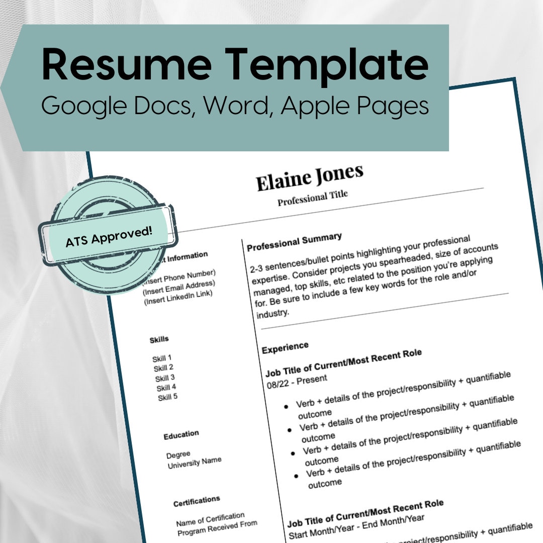 Cv Template Word and Apple Pages Resume Resume Google Doc Creative ...