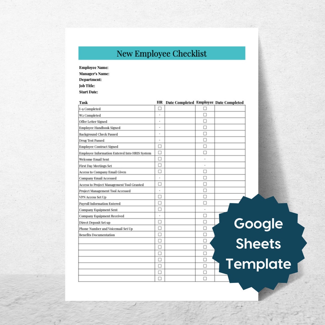 New Hire Onboarding Checklist Template | Editable New Employee ...