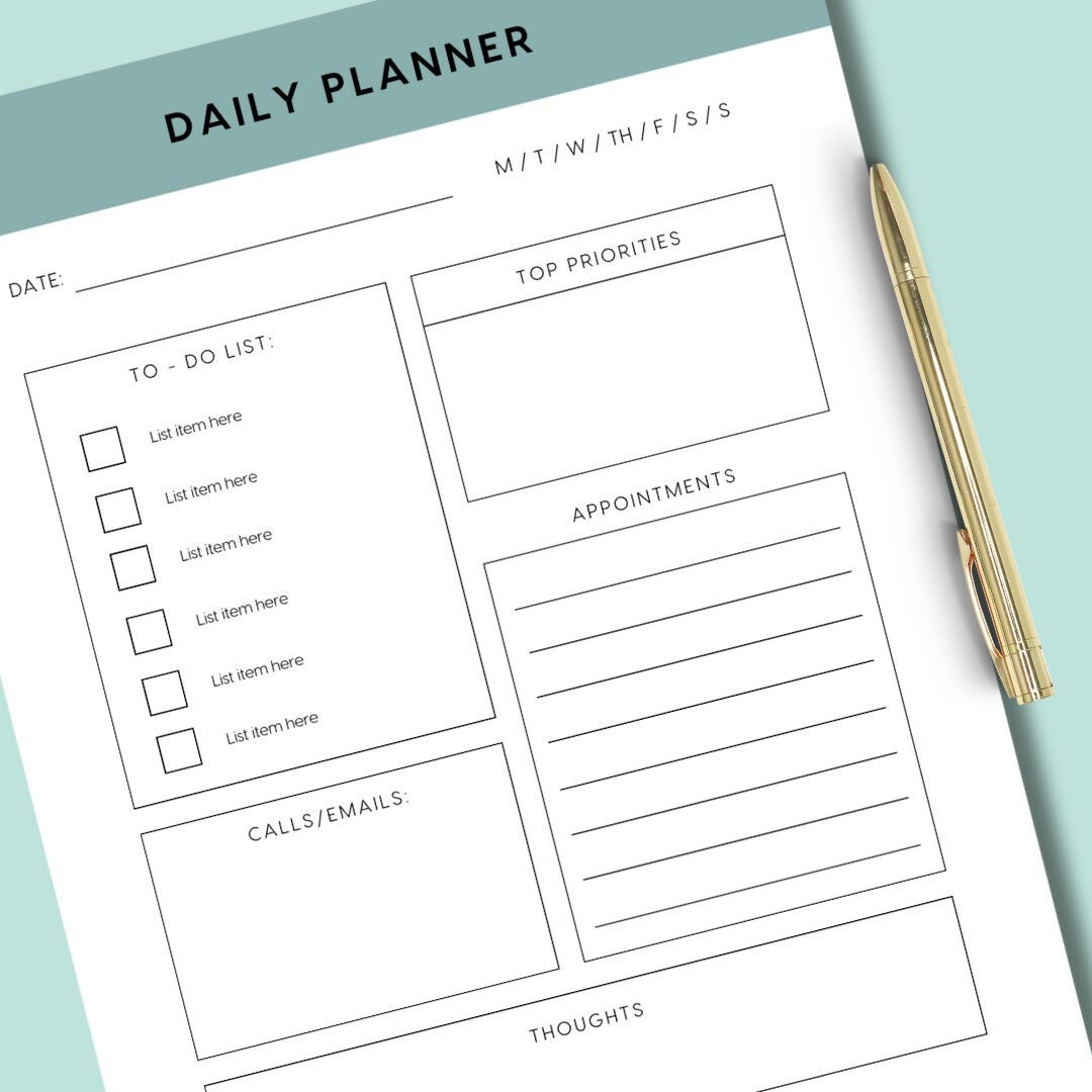 Simple Daily Planner Template | Editable Clean Daily Planner | Planner ...